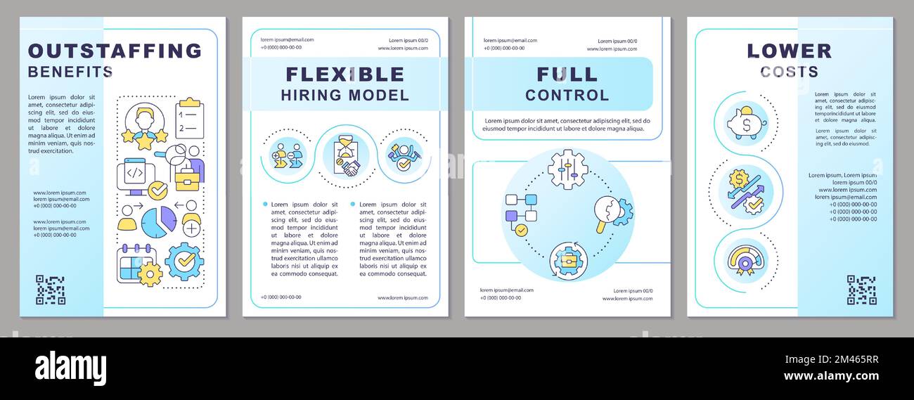 Outstaffing advantages blue gradient brochure template Stock Vector ... Outstaffing advantages blue gradient brochure template Stock Vector ...