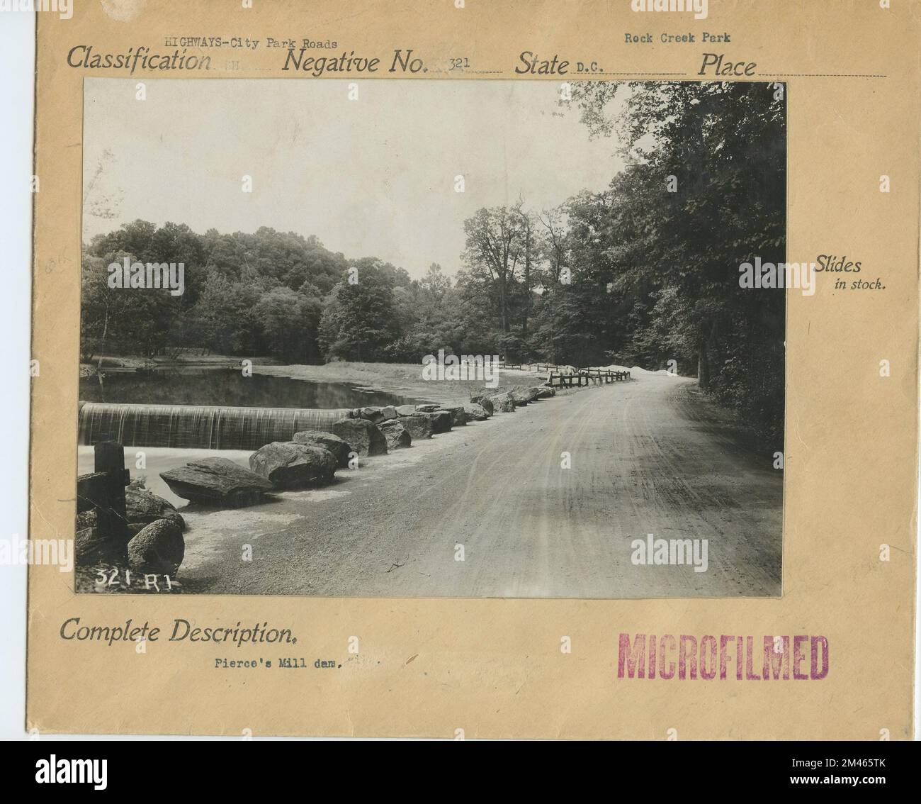 Pierce's Mill Dam. Original caption: Pierce's Mill Dam. State: District ...