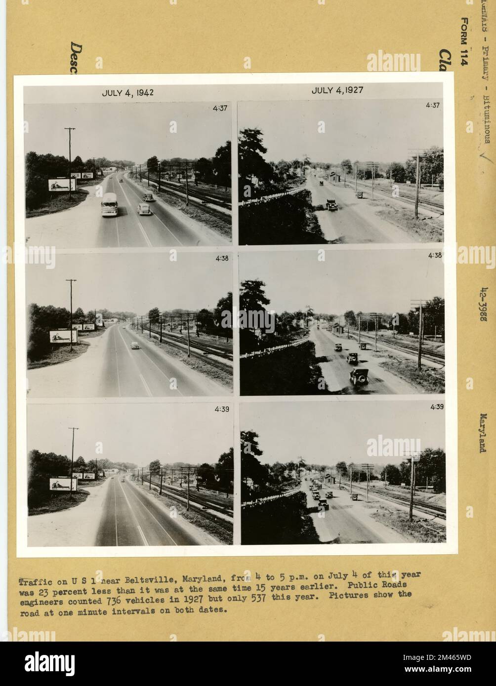 Traffic comparison on U.S. 1 near Beltsville, Maryland. Original ...