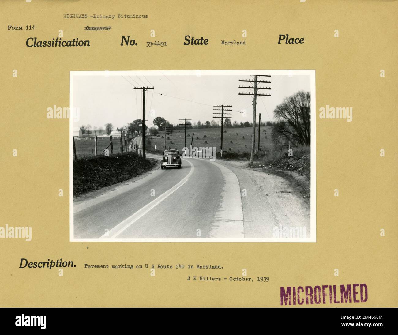 Pavement marking on U.S. Route 240 in Maryland. Original caption ...