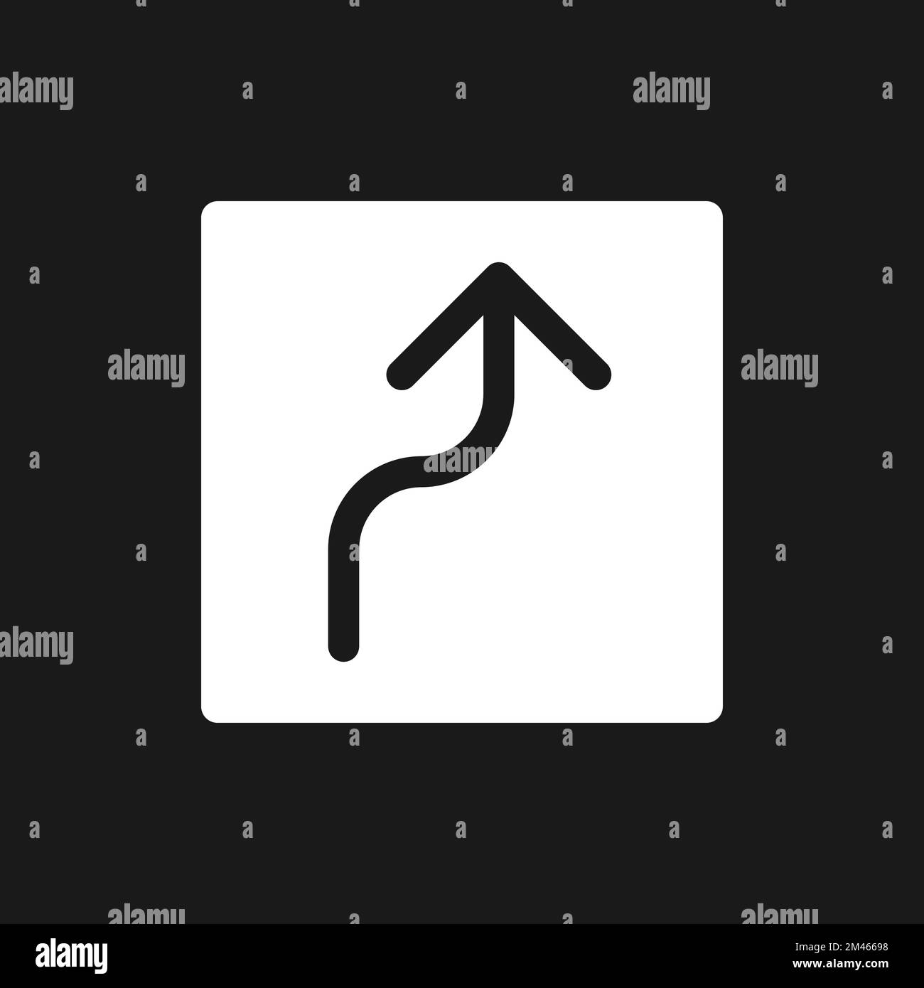 Right reverse turn dark mode glyph ui icon Stock Vector Image & Art - Alamy