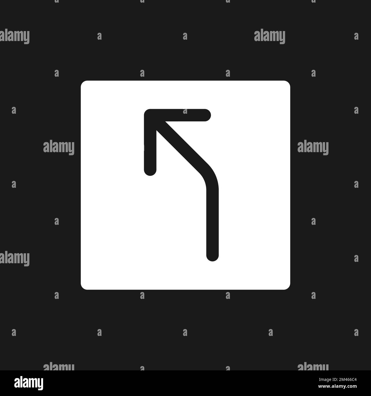 Road curves to left arrow dark mode glyph ui icon Stock Vector Image ... Road curves to left arrow dark mode glyph ui icon Stock Vector Image ...