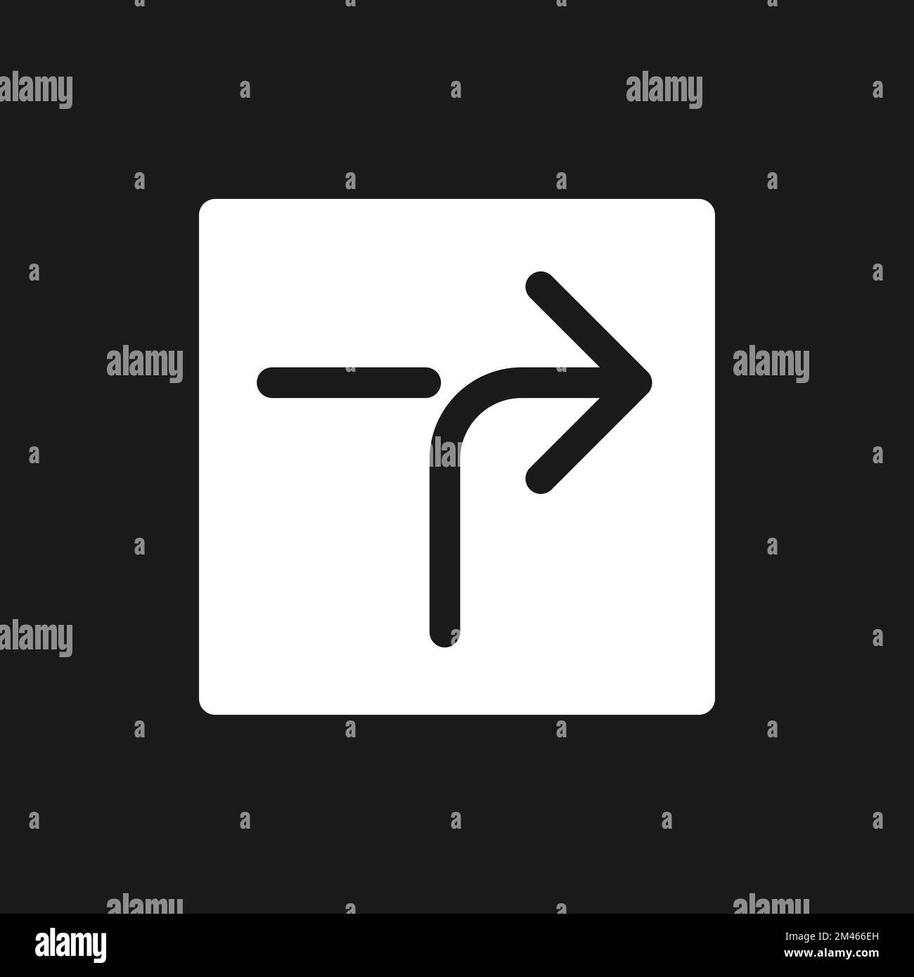 Right horizontal alignment sign dark mode glyph ui icon Stock Vector ...