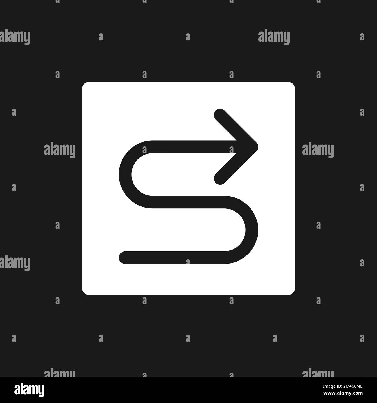 Right winding road arrow dark mode glyph ui icon Stock Vector Image & Art - Alamy