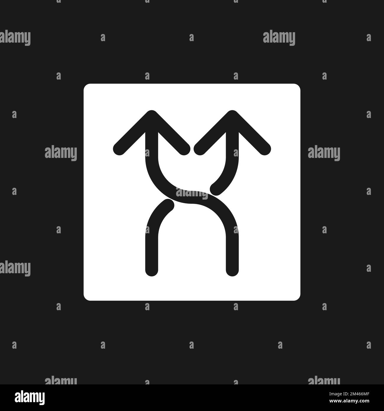 Highway intersection ahead arrows dark mode glyph ui icon Stock Vector Image & Art - Alamy