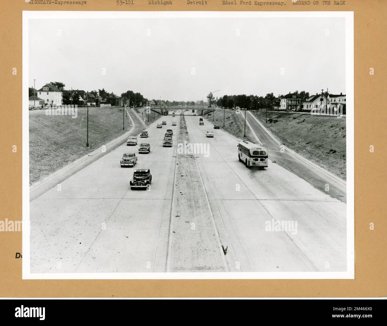 Edsel Ford Expressway. Original caption: Edsel Ford Expressway, looking ...