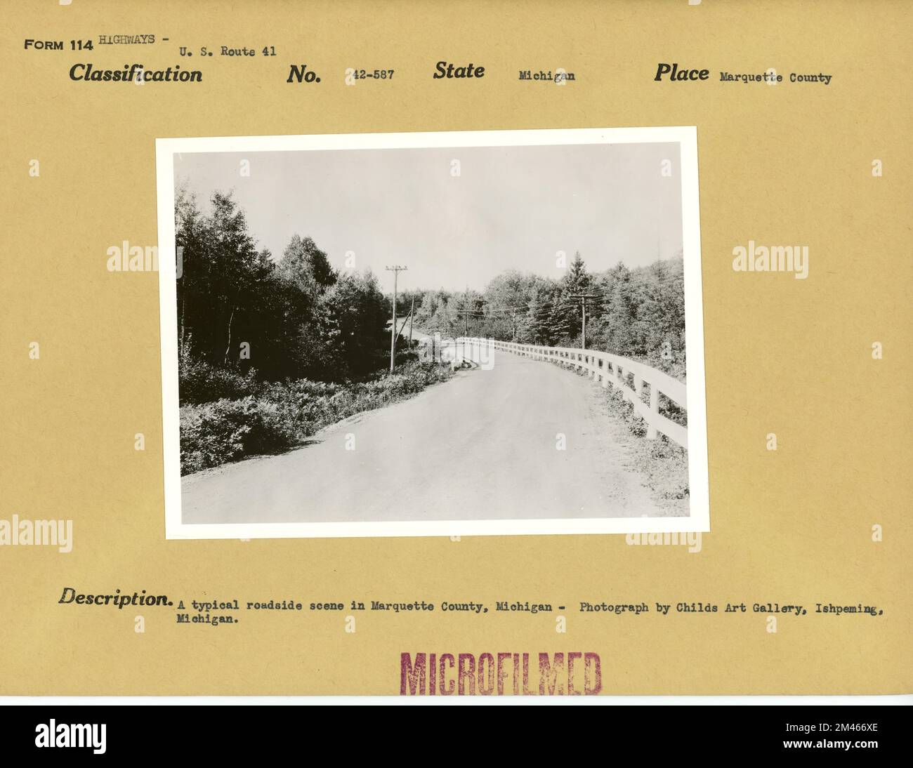 A typical roadside scene in Marquette County, Michigan. Original ...