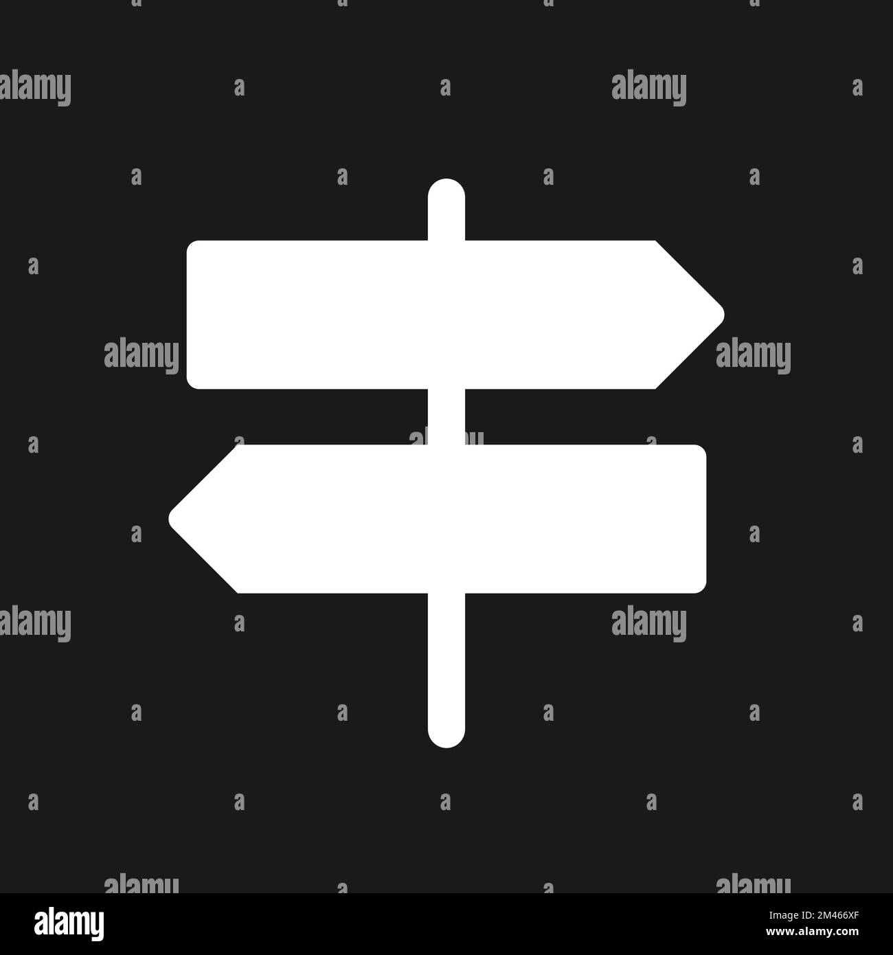 Signposts pointing in different directions dark mode glyph ui icon Stock Vector Image & Art - Alamy