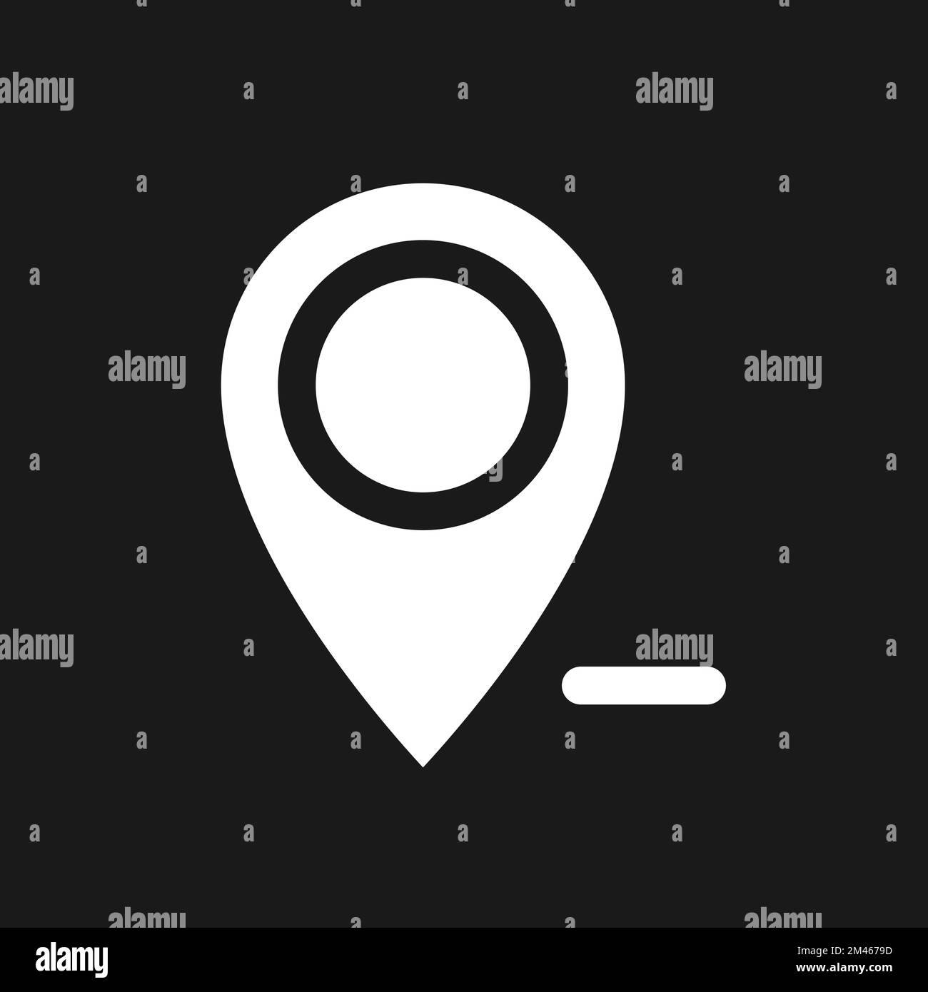Remove pin from map dark mode glyph ui icon Stock Vector Image & Art ...