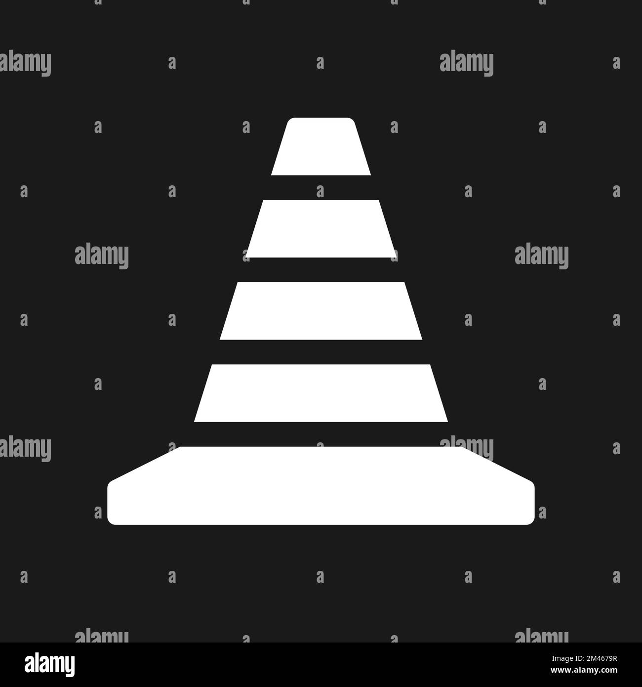 Traffic cone dark mode glyph ui icon Stock Vector Image & Art - Alamy