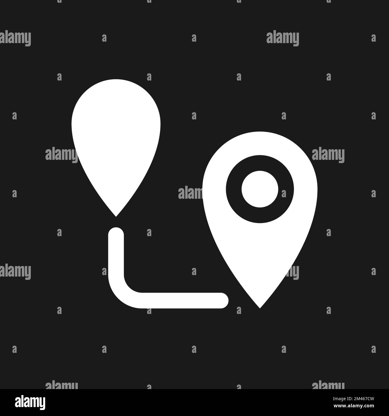 Planning route dark mode glyph ui icon Stock Vector Image & Art - Alamy
