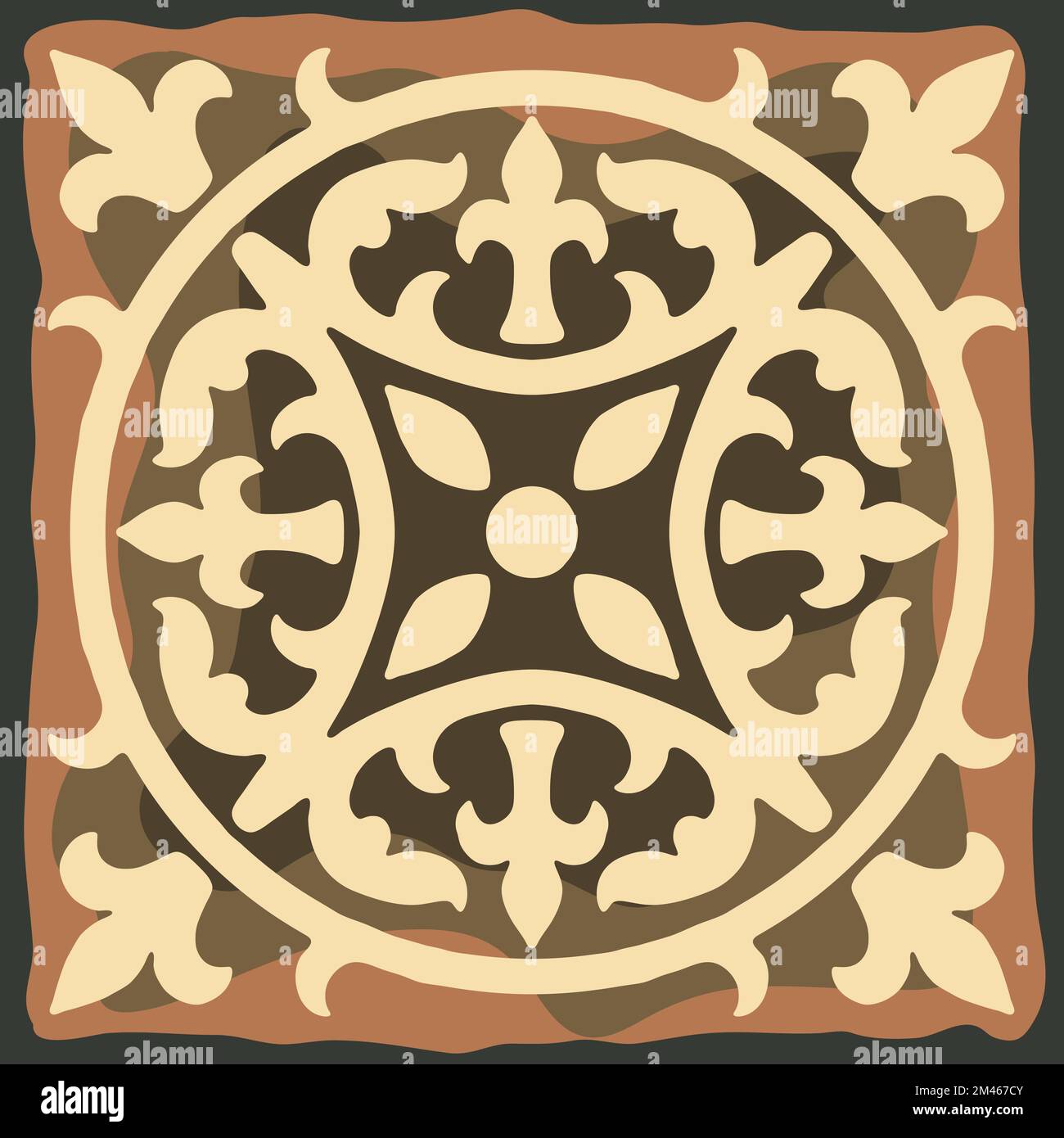 Ancient ceramic tile pattern. Wall or floor texture. Decorative antique ...