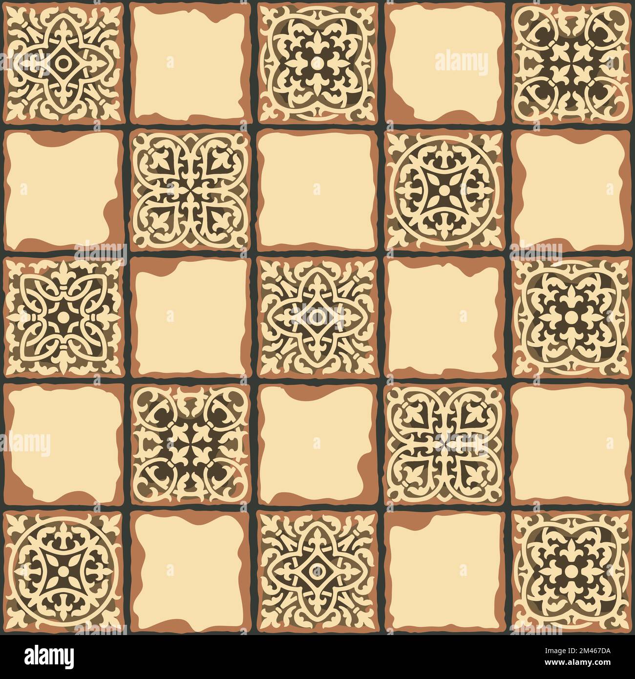Ancient ceramic tile seamless pattern. Wall or floor texture ...