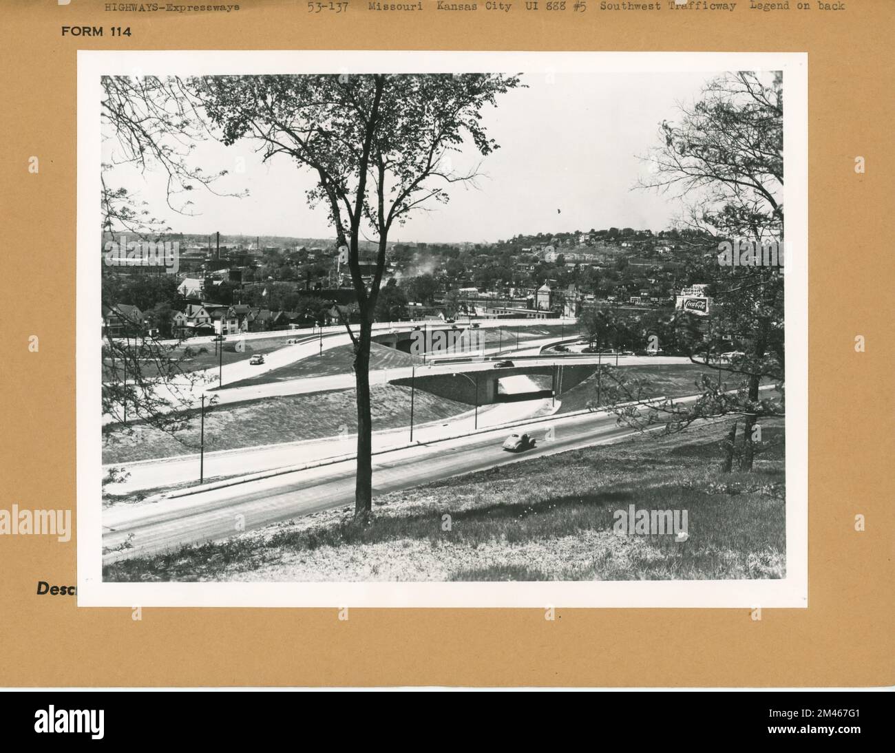 View of section of the Southwest Trafficway, looking westerly across ...