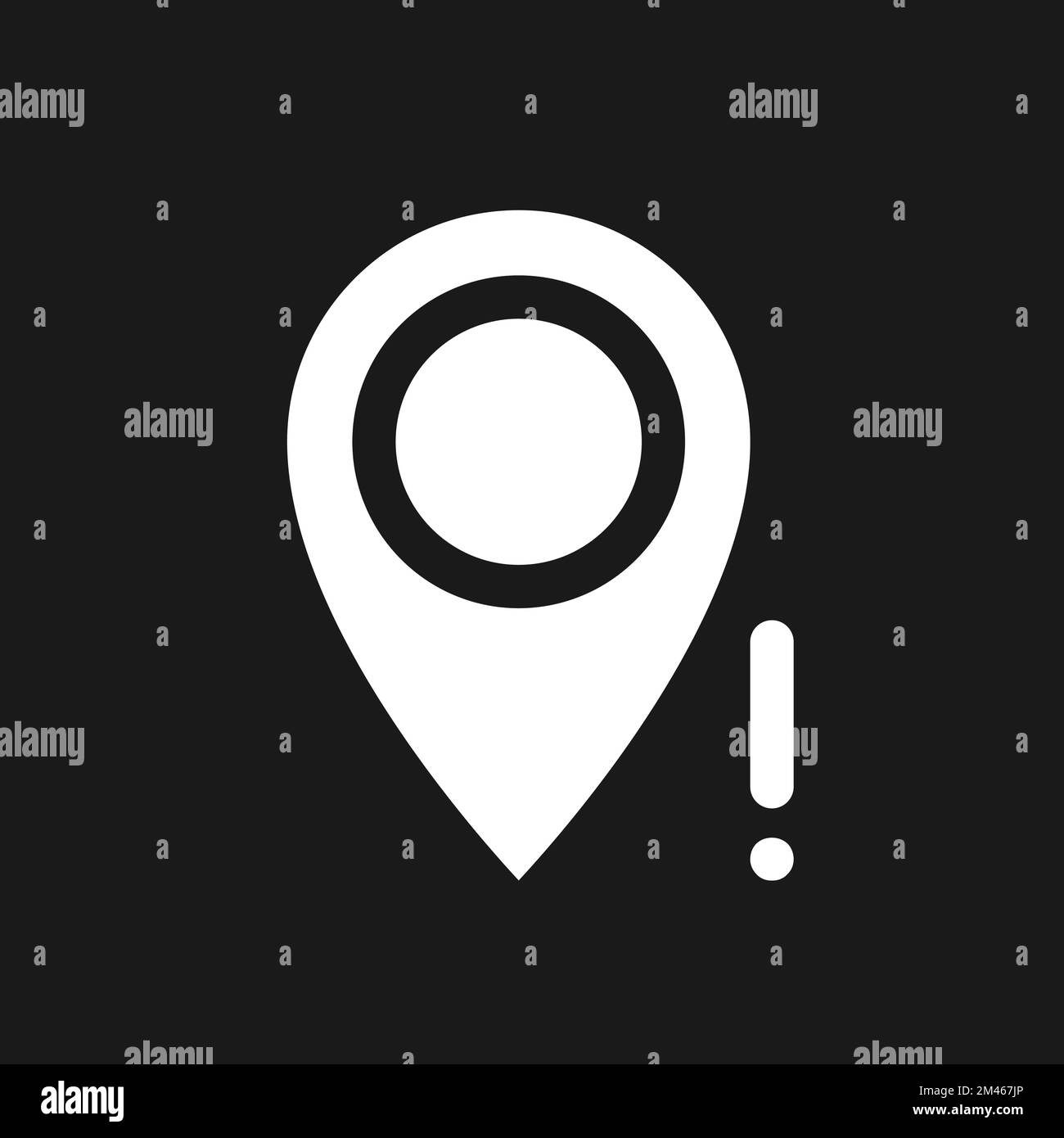 Wrong pin location dark mode glyph ui icon Stock Vector Image & Art - Alamy