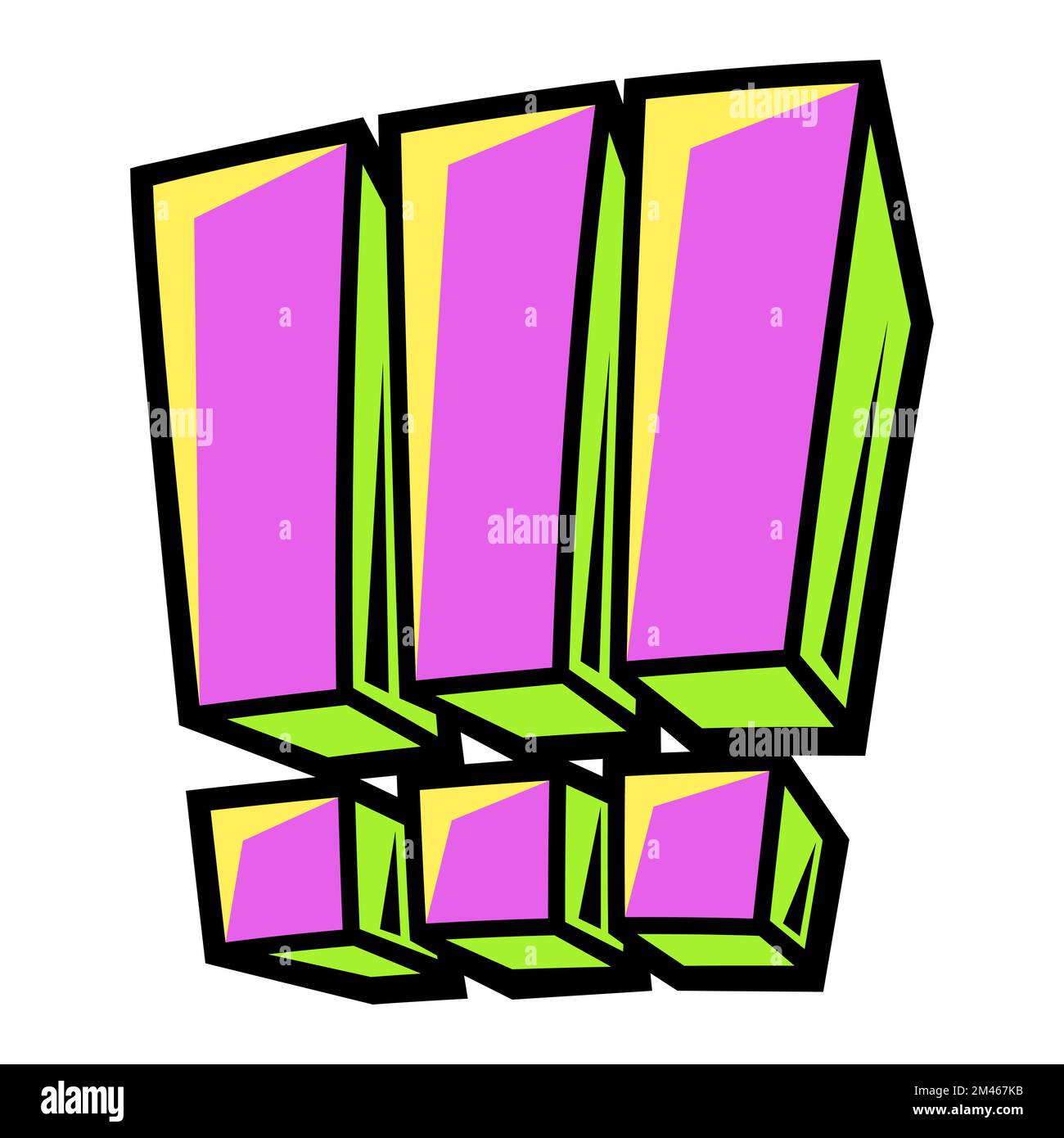 Illustration of comic exclamation marks. Cartoon pop art creative image ...