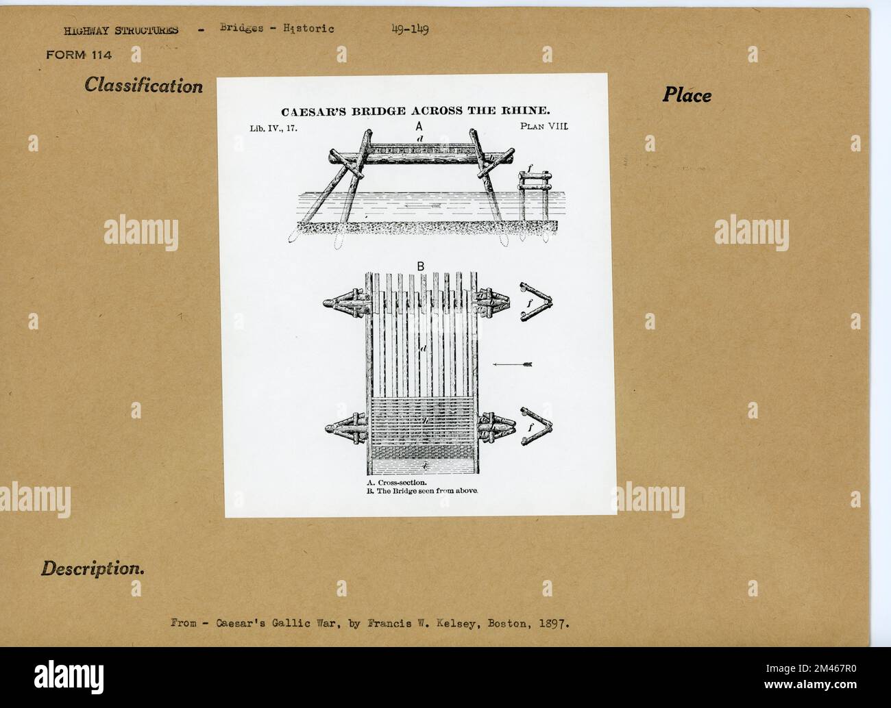 Caesar's Bridge Across The Rhine. Original caption: From - Caesar's ...