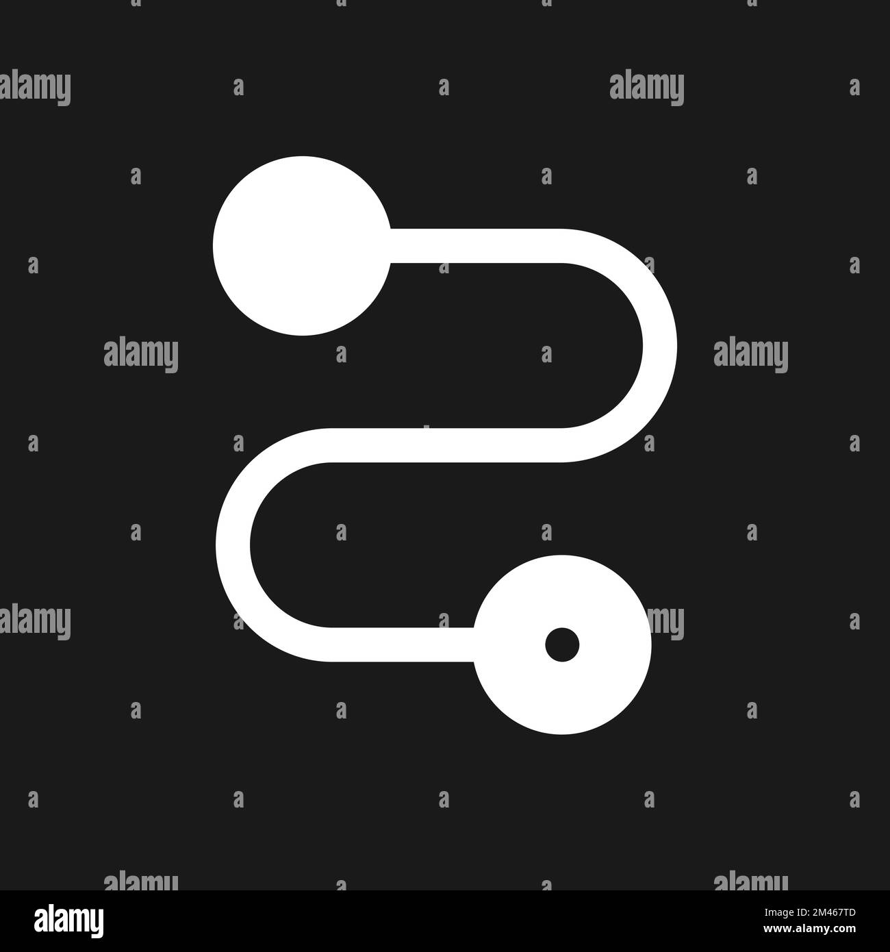 Travel route dark mode glyph ui icon Stock Vector Image & Art - Alamy