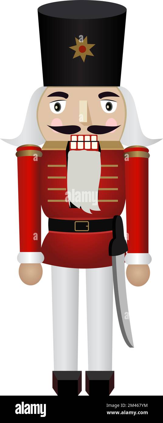 Vector Nutcracker traditional soldier on isolated white background ...