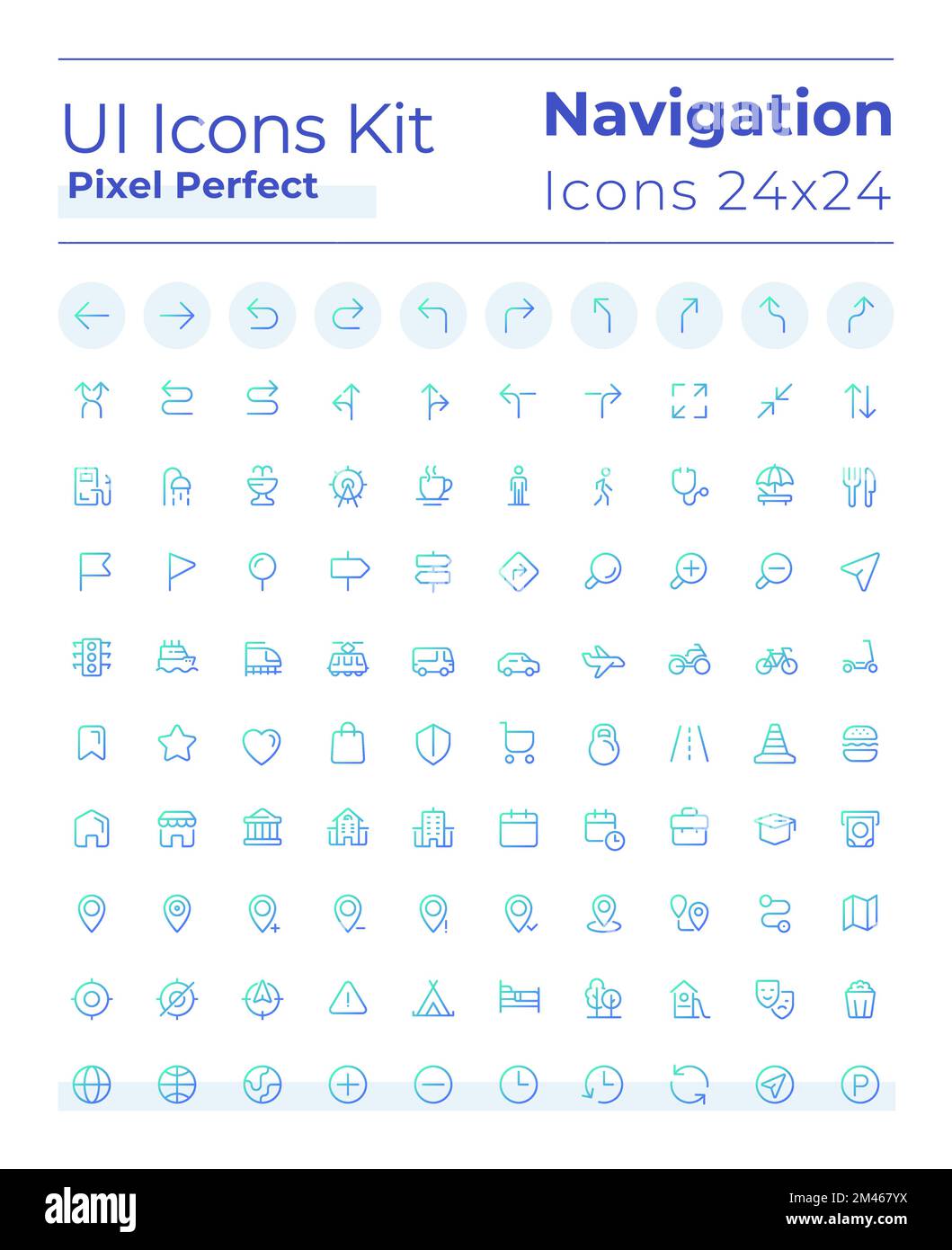 Tracking real time location pixel perfect gradient linear ui icons set ... Tracking real time location pixel perfect gradient linear ui icons set ...