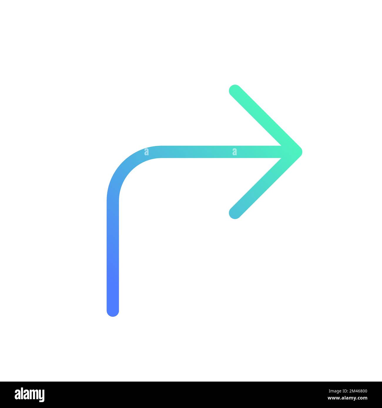 Right turn arrow pixel perfect gradient linear ui icon Stock Vector Image & Art - Alamy