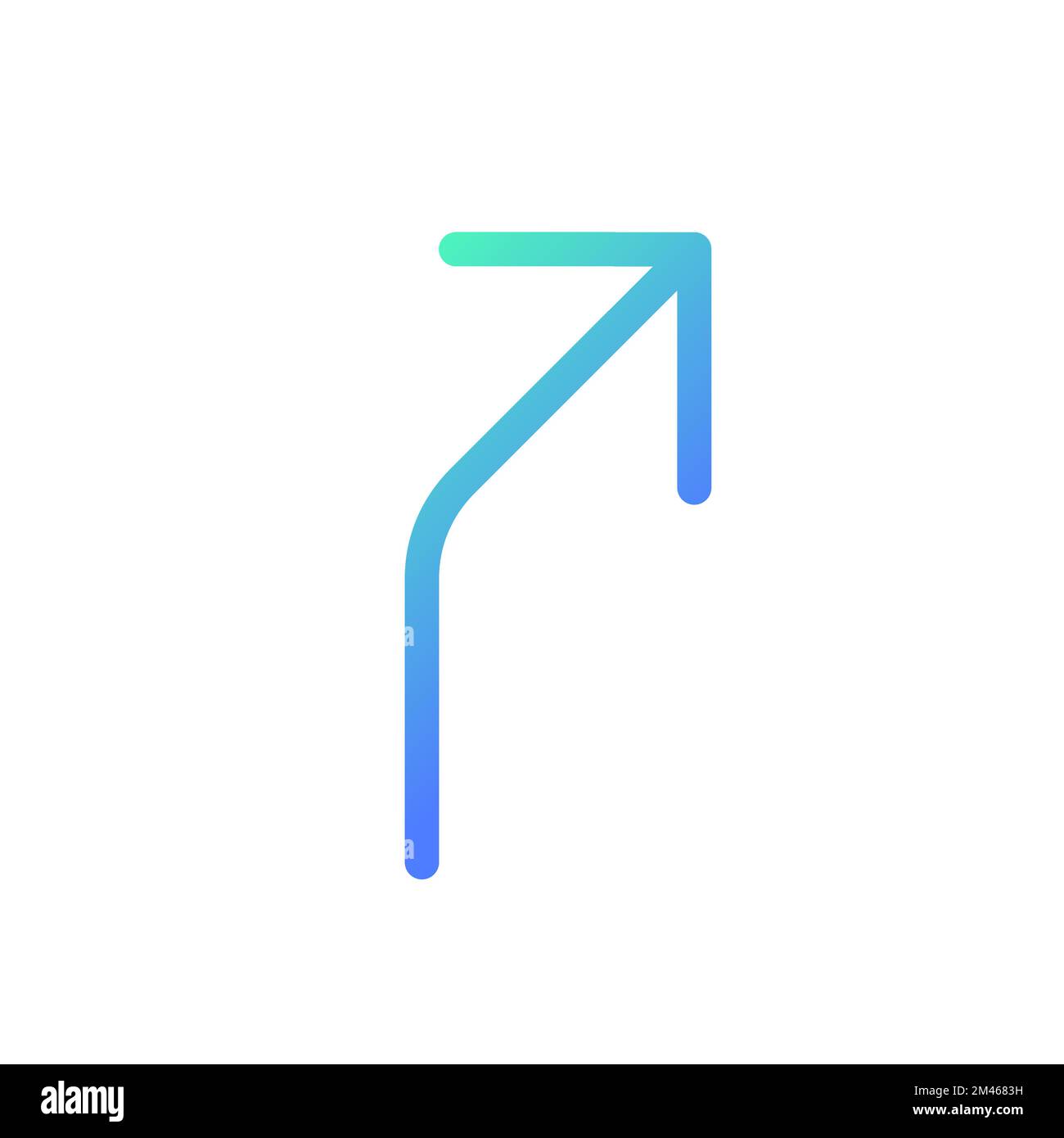 Road curves to right arrow pixel perfect gradient linear ui icon Stock Vector Image & Art - Alamy