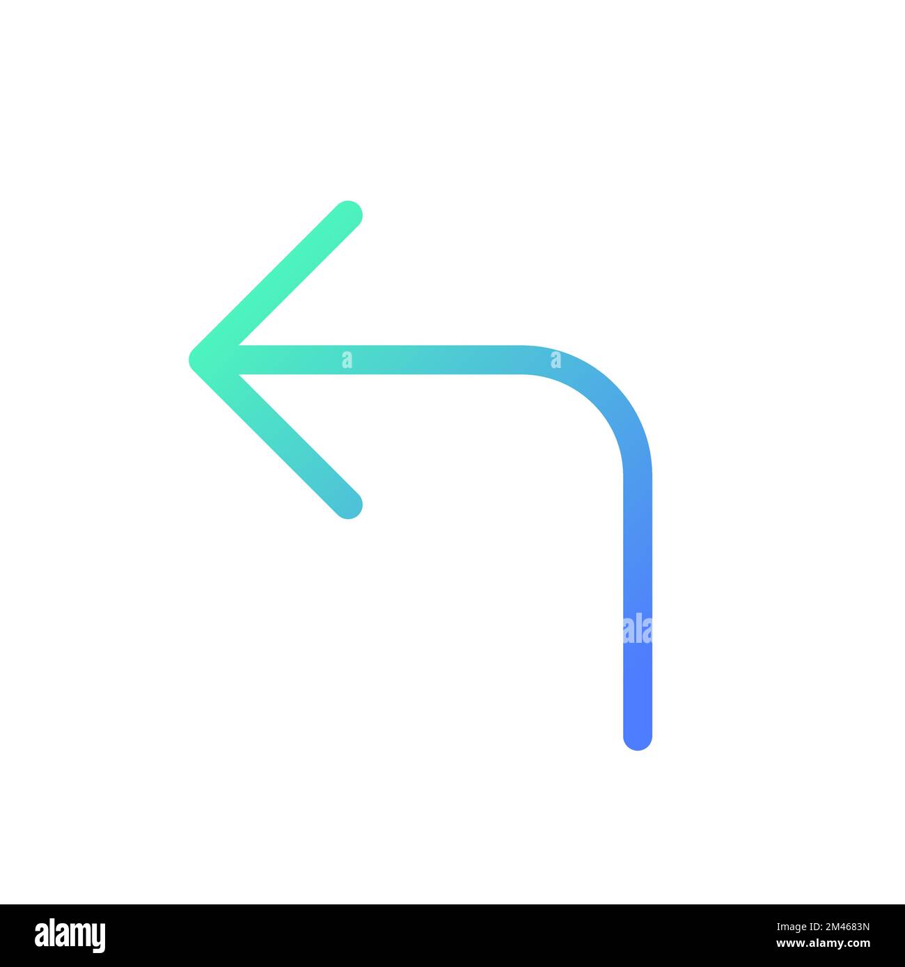 Left turn arrow pixel perfect gradient linear ui icon Stock Vector ...