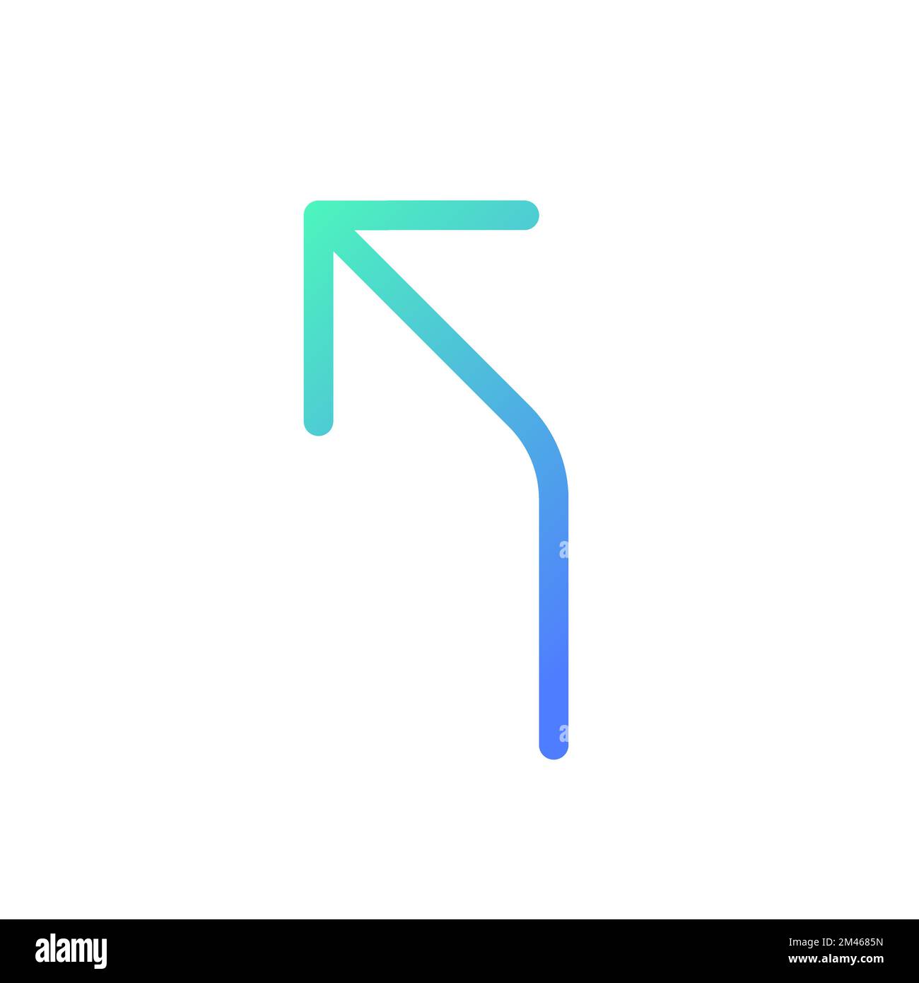 Road curves to left arrow pixel perfect gradient linear ui icon Stock ... Road curves to left arrow pixel perfect gradient linear ui icon Stock ...