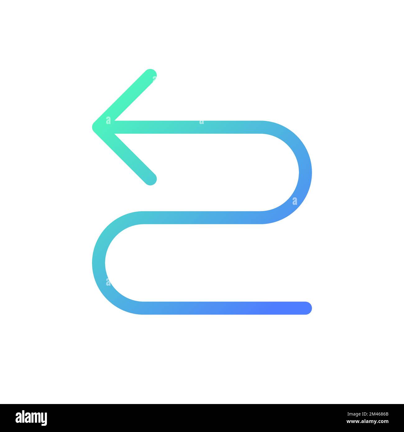 Left winding road arrow pixel perfect gradient linear ui icon Stock Vector Image & Art - Alamy