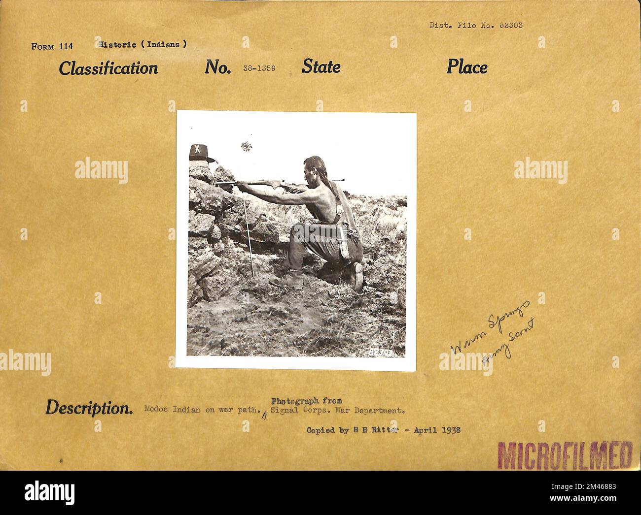 Modoc Indian on War Path. Original caption: Modoc Indian on war path ...