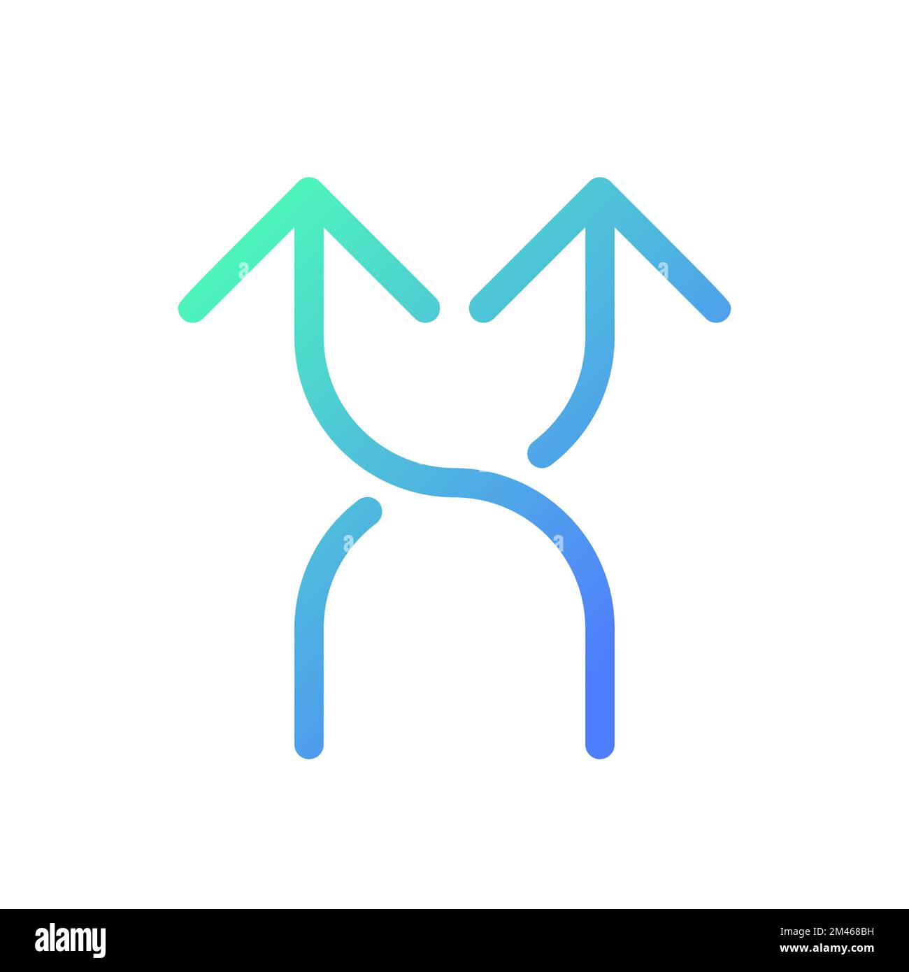 Highway intersection ahead arrows pixel perfect gradient linear ui icon ...