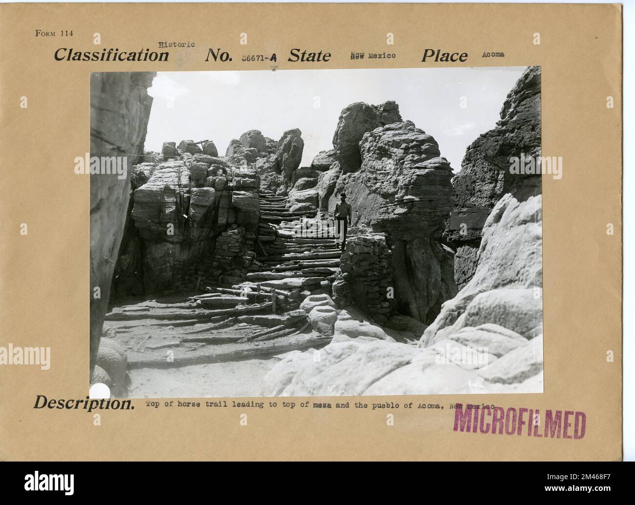 Top of Horse Trail Leading to Top of Mesa and the Pueblo of Acoma, New ...