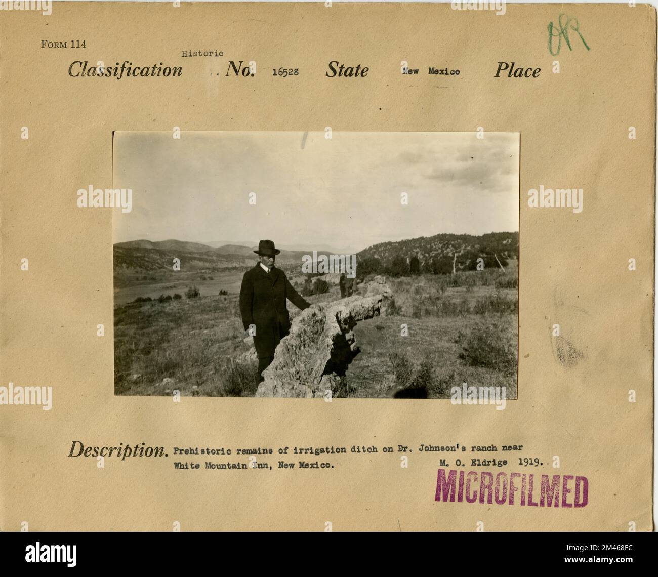 Prehistoric Remains of Irrigation Ditch on Dr. Johnson's Ranch Near ...