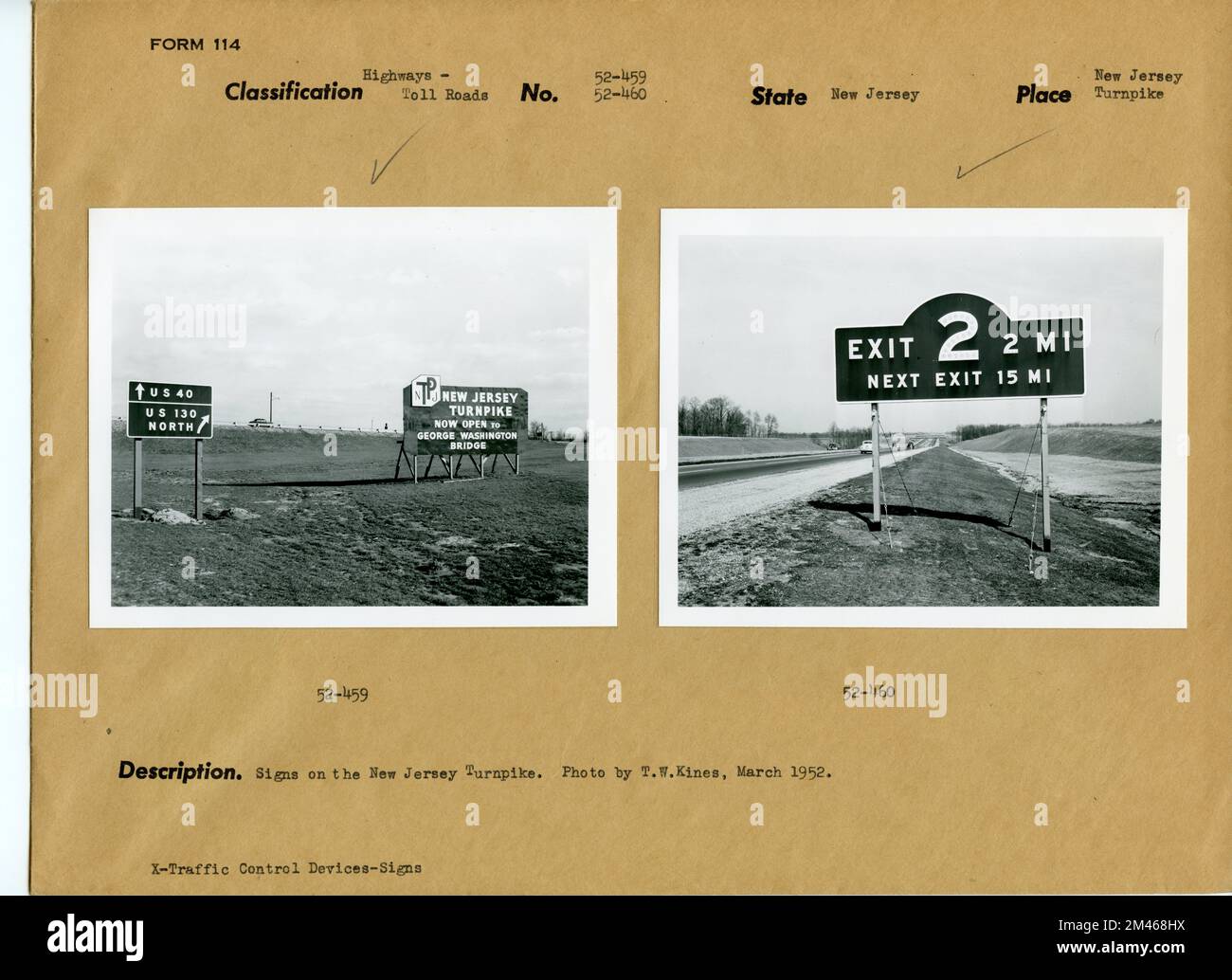 Signs on New Jersey Turnpike. Original caption: Signs on New Jersey ...
