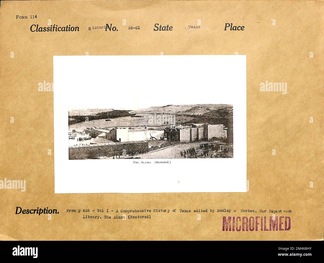 The Alamo, Restored. Original caption: From p 638 - Vol I - A ...