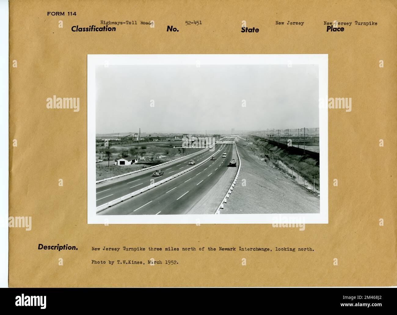 New Jersey Turnpike Three Miles North of Newark Interchange. Original ...