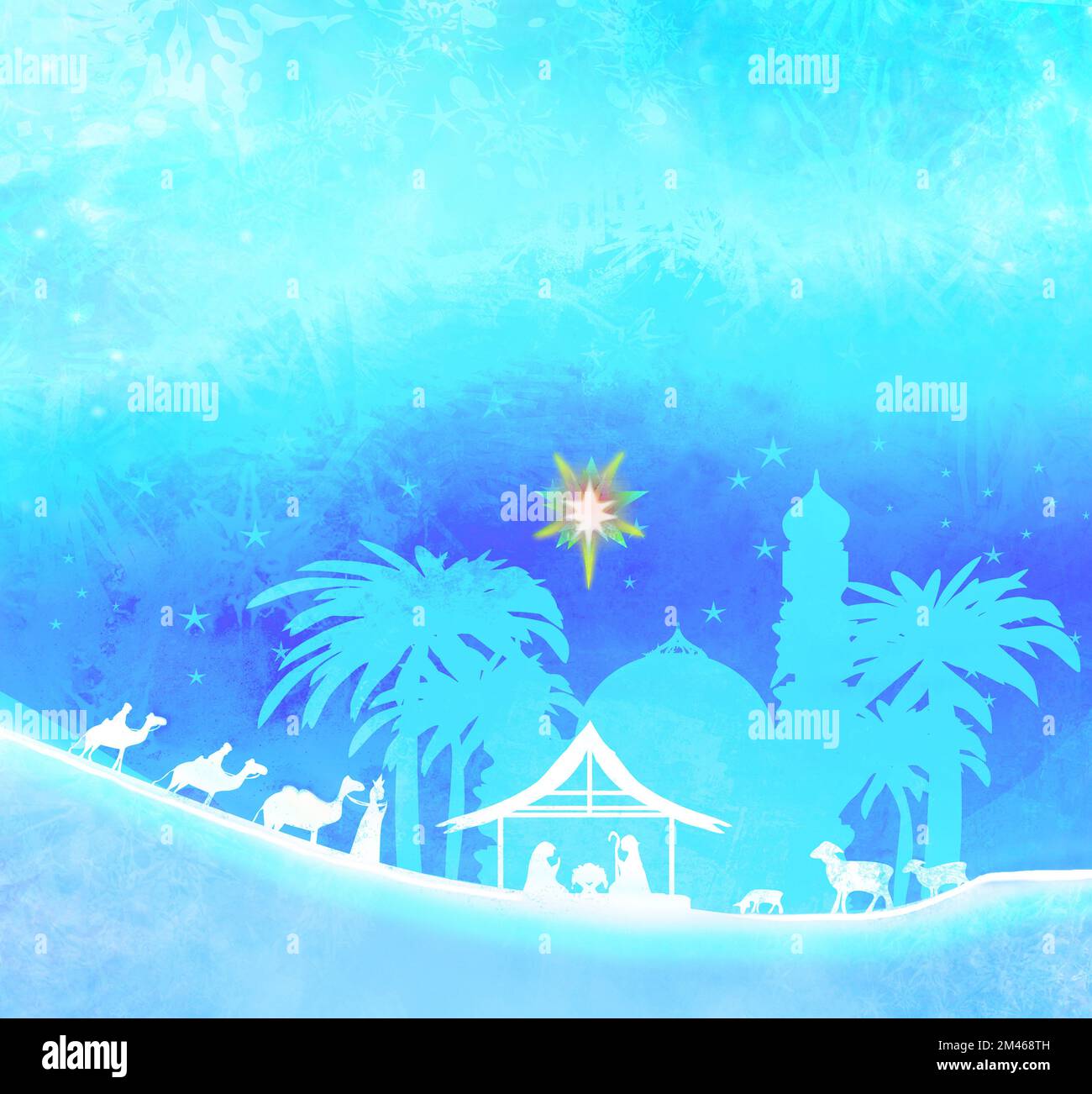 Birth of Jesus in Bethlehem - artistic card Stock Photo - Alamy