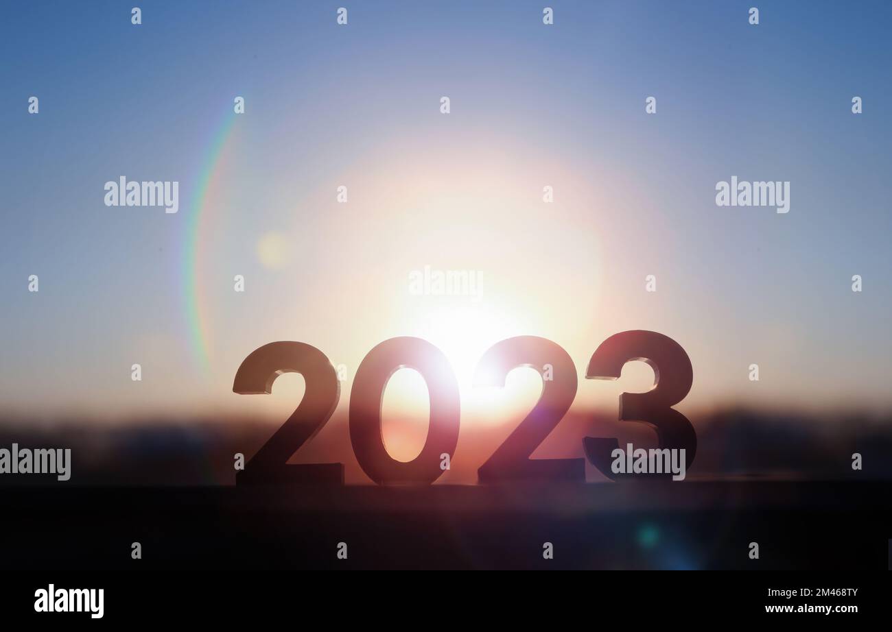 Bright rising sun background and happy and hopeful new year sunrise ...