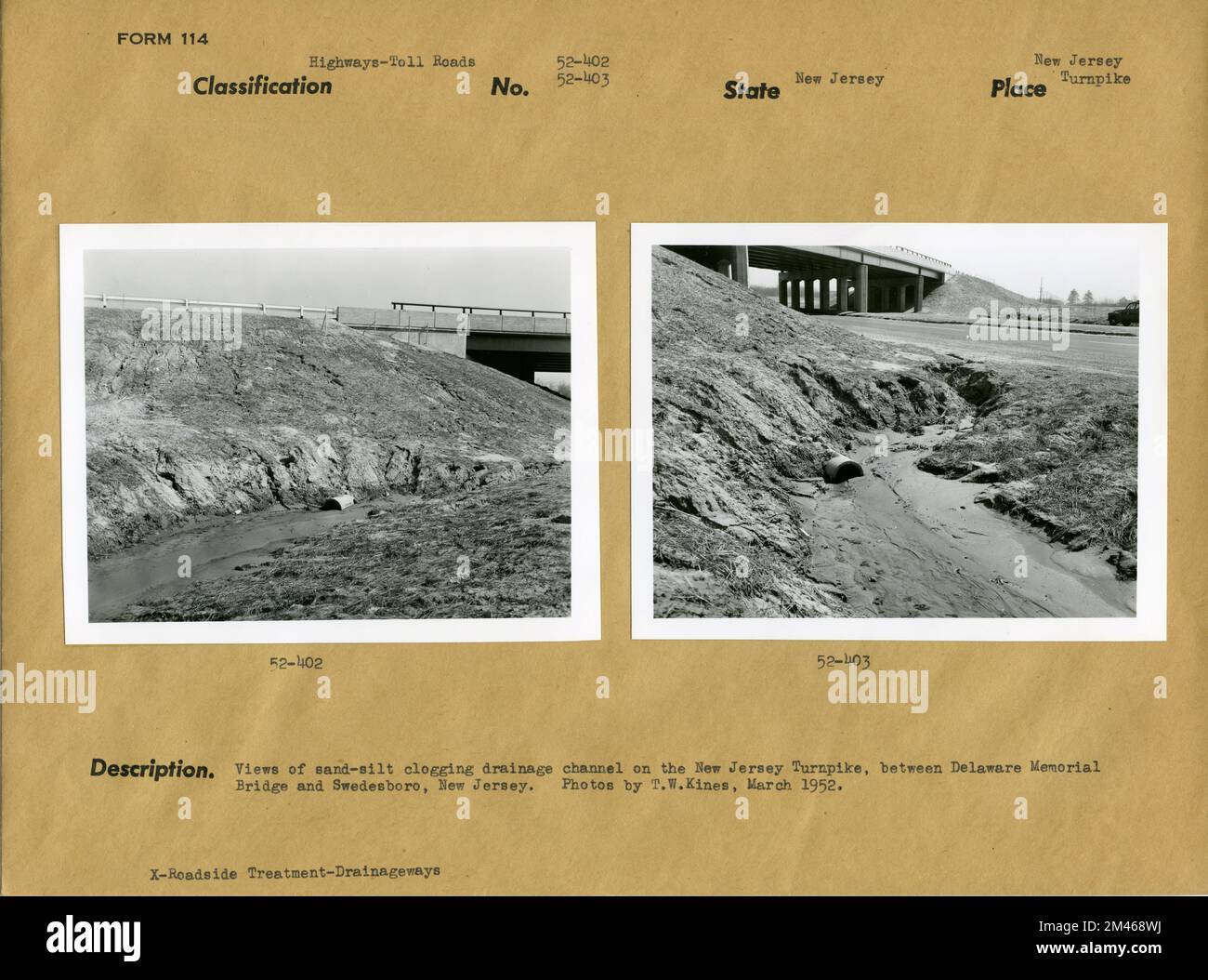 Views of Sand-silt Clogging Drainage Channel on New Jersey Turnpike ...