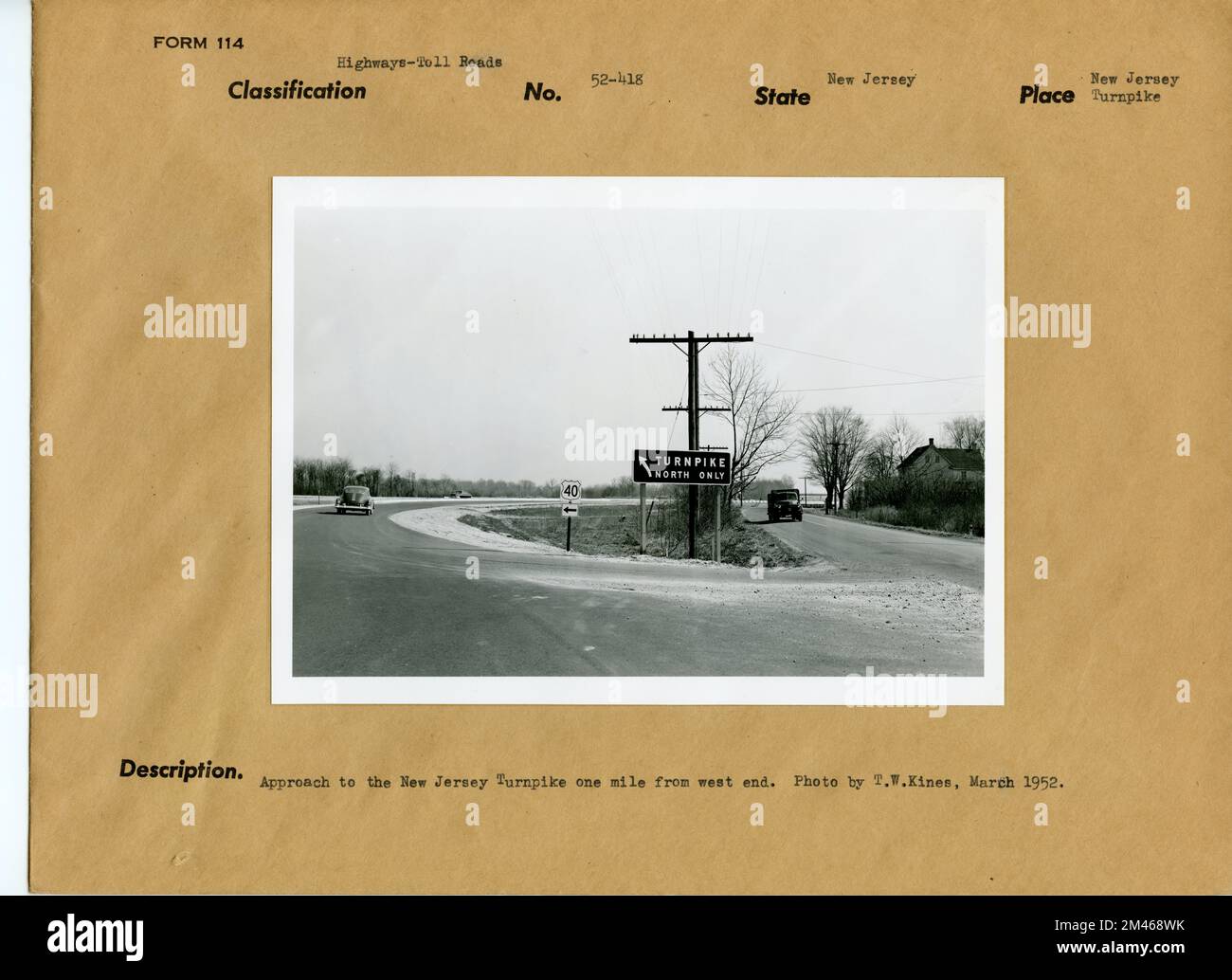 Approach to New Jersey Turnpike From West End. Original caption ...