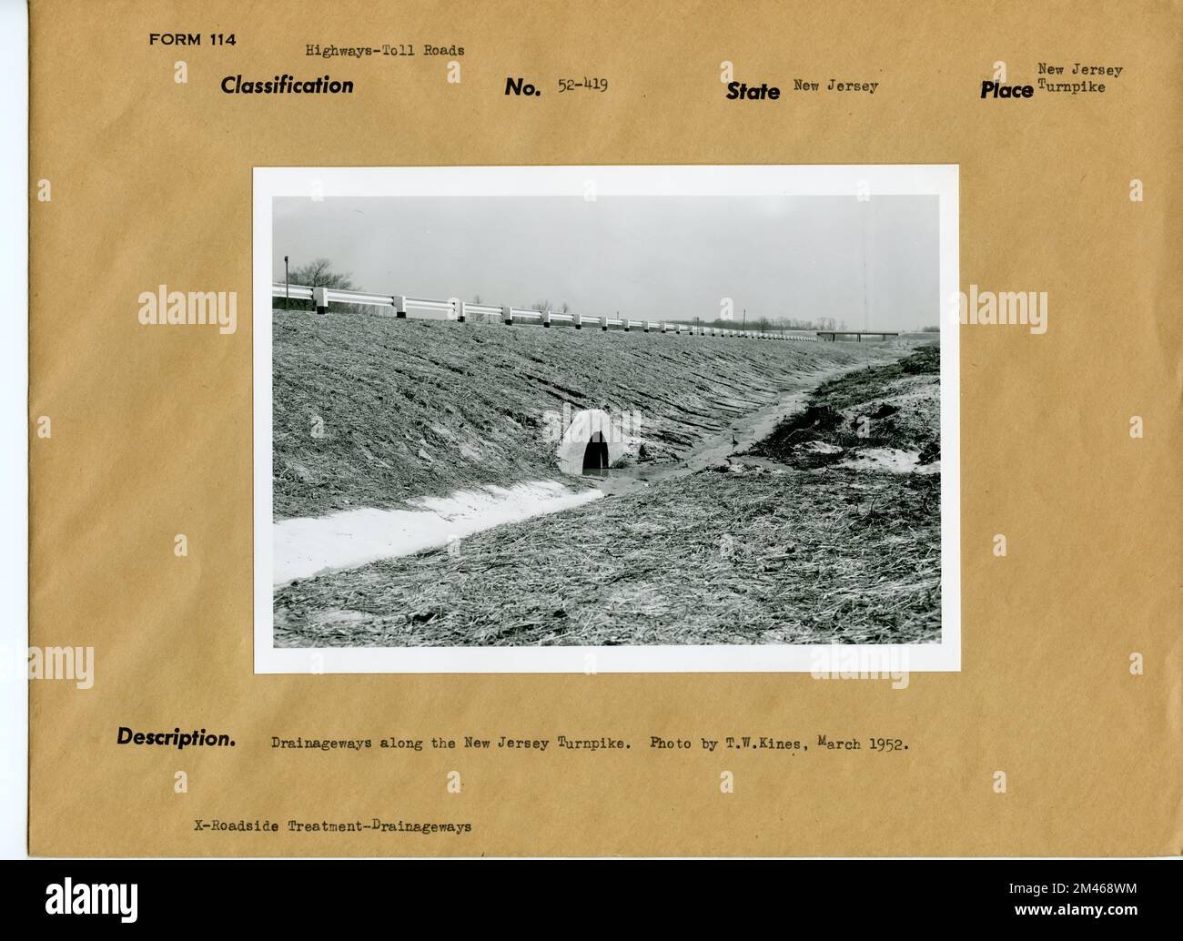 Drainageways along New Jersey Turnpike. Original caption: Drainageways ...