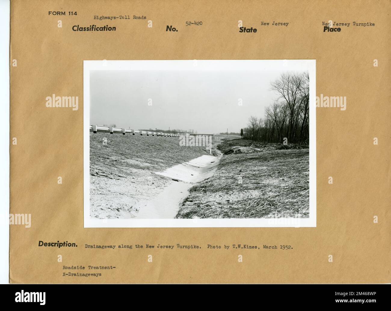 Drainageways along New Jersey Turnpike. Original caption: Drainageways ...