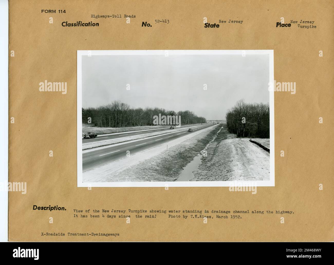 Water Standing in Drainage Channel on New Jersey Turnpike. Original ...
