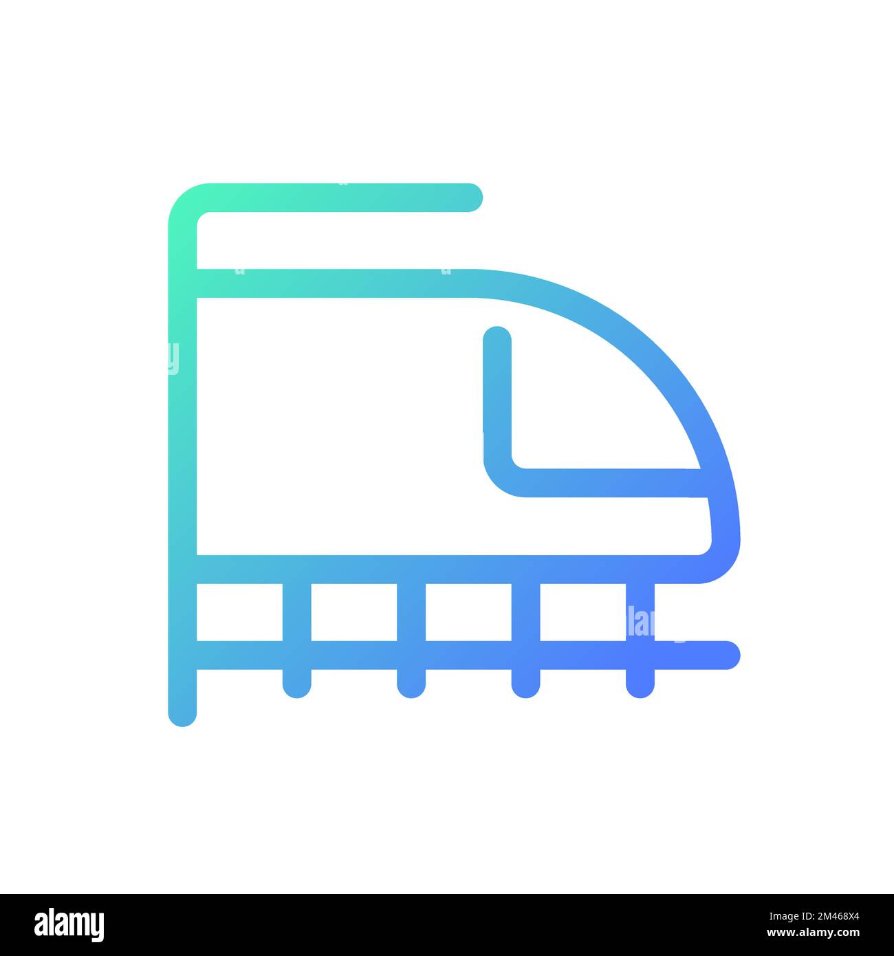 Rail Transport Pixel Perfect Gradient Linear Ui Icon Stock Vector Image