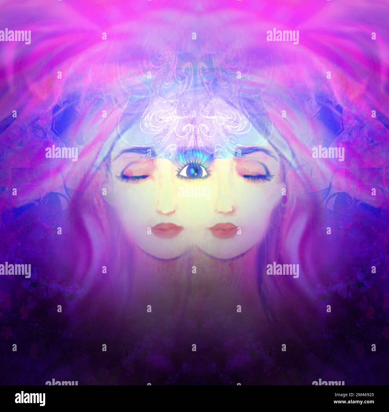 Woman with third eye, psychic supernatural senses Stock Photo - Alamy