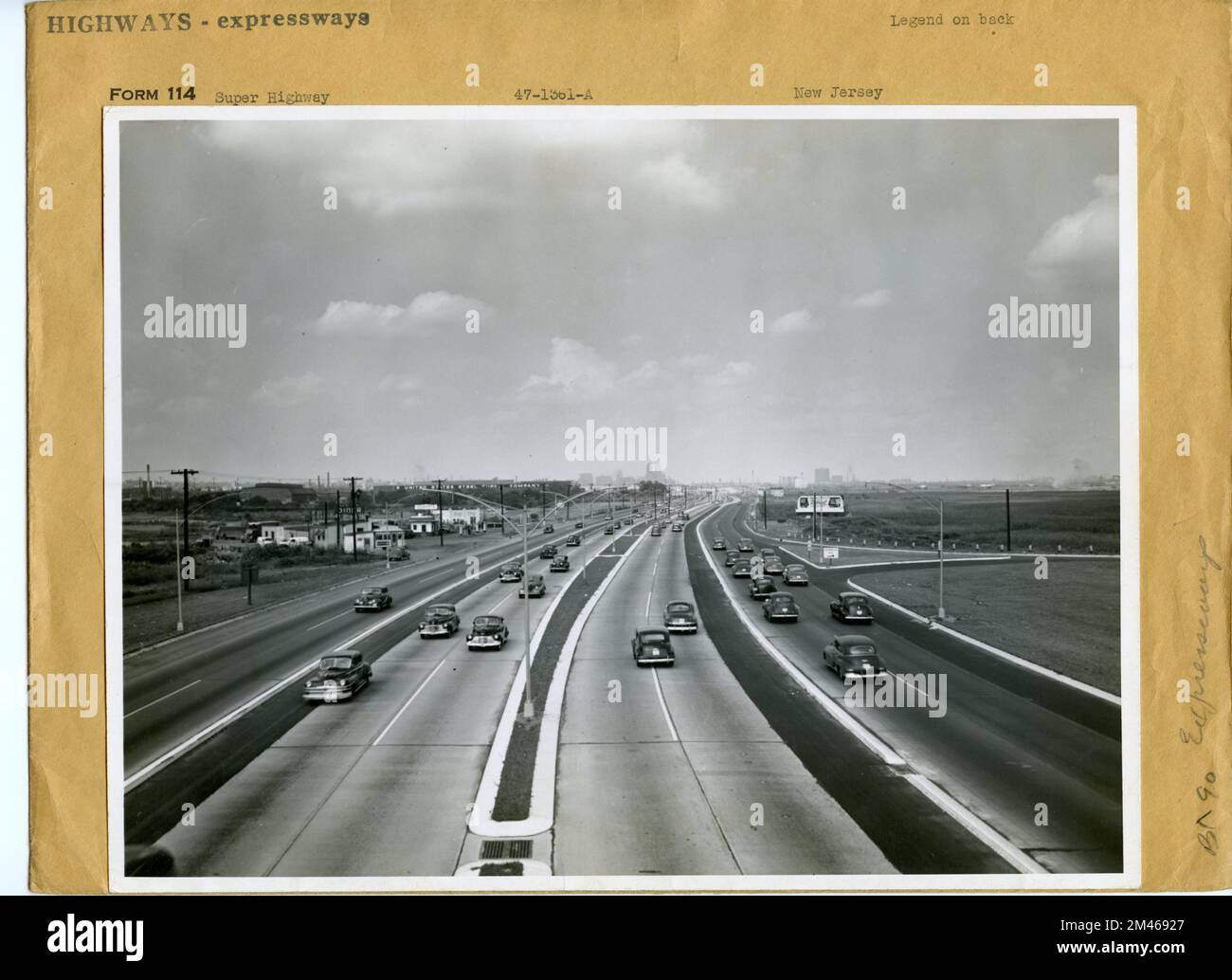 Dual Dual Highway Between Elizabeth & Newark. Original caption: Dual ...
