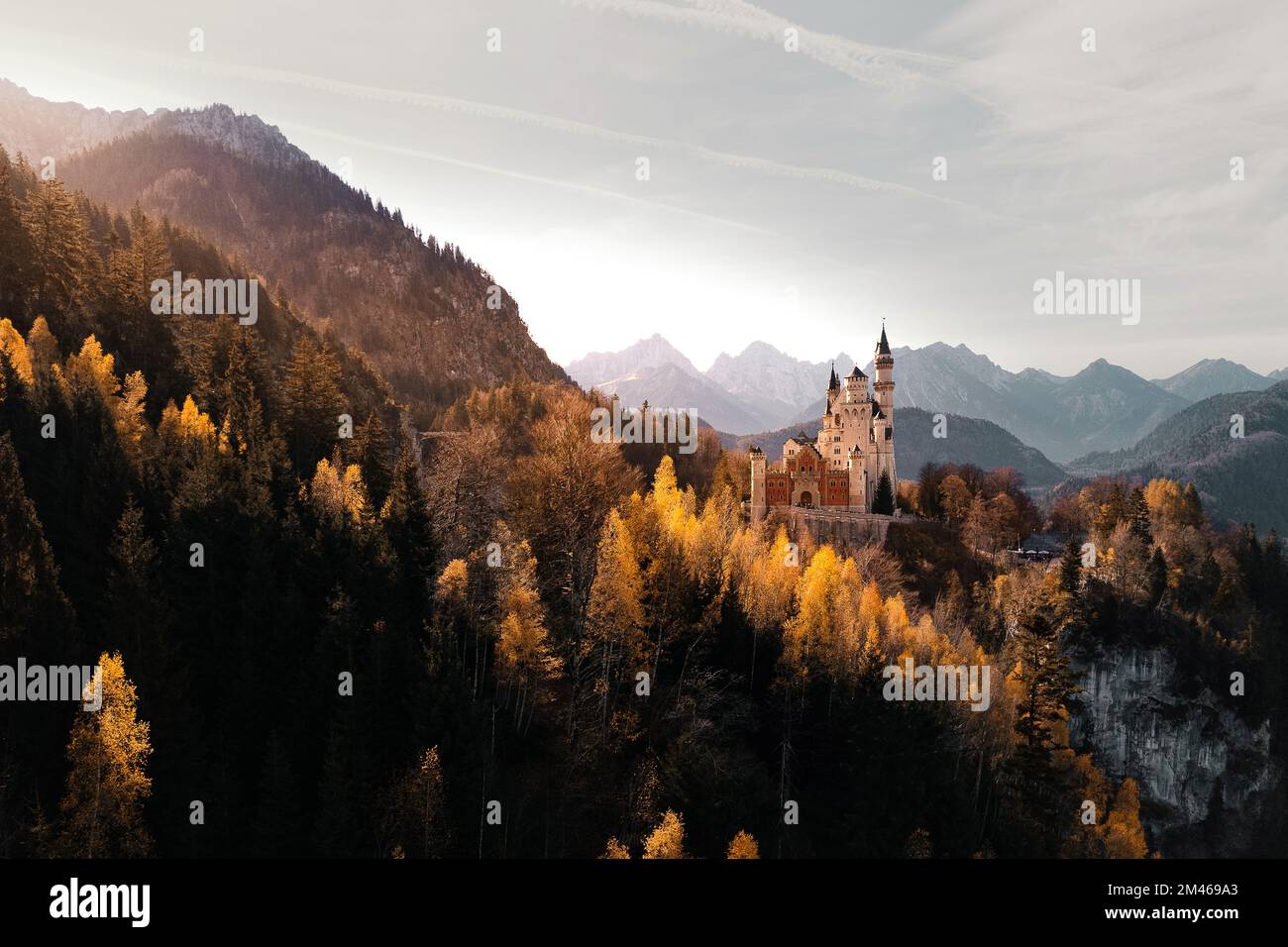 Neuschwanstein Castle in Autumn Colors Stock Photo - Alamy