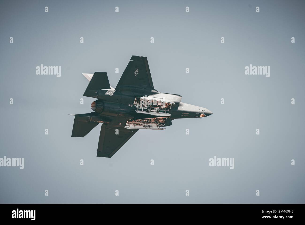 The F-35 flying in the sky with all weapon bay doors open. Ogden, Utah ...