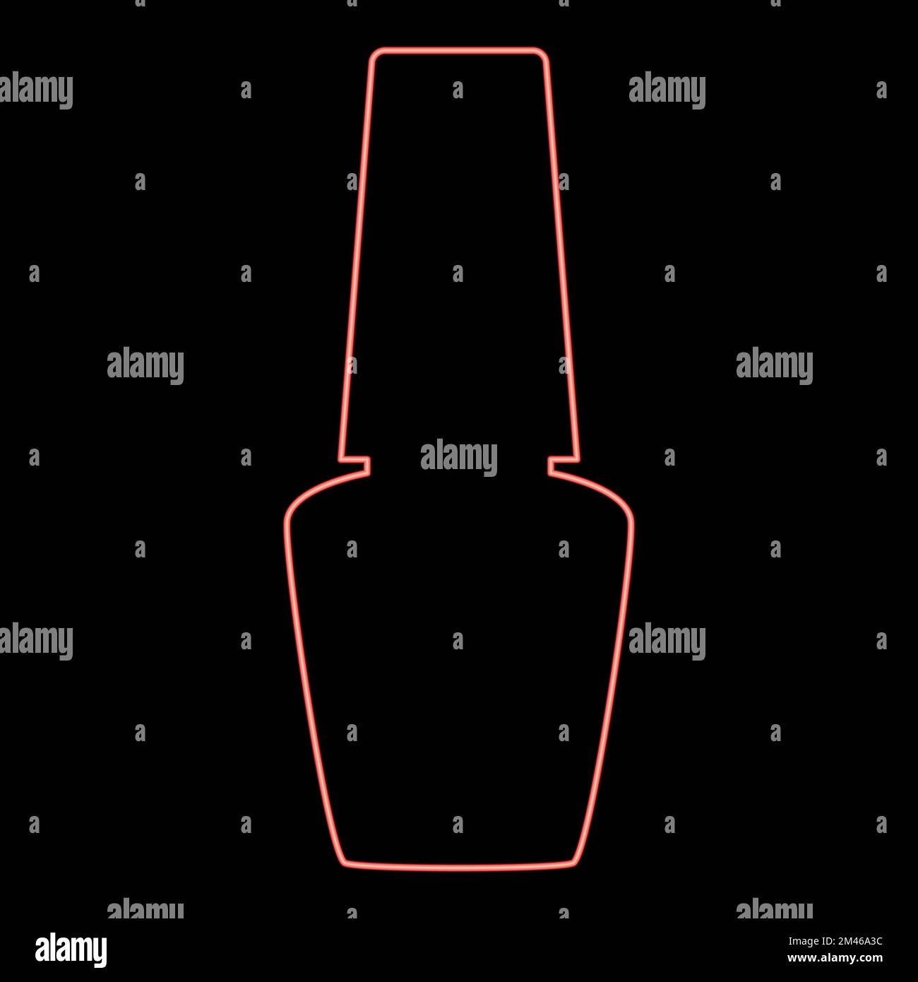 Neon jar with nail polish for manicure Bottle silhouette Hand hygiene ...