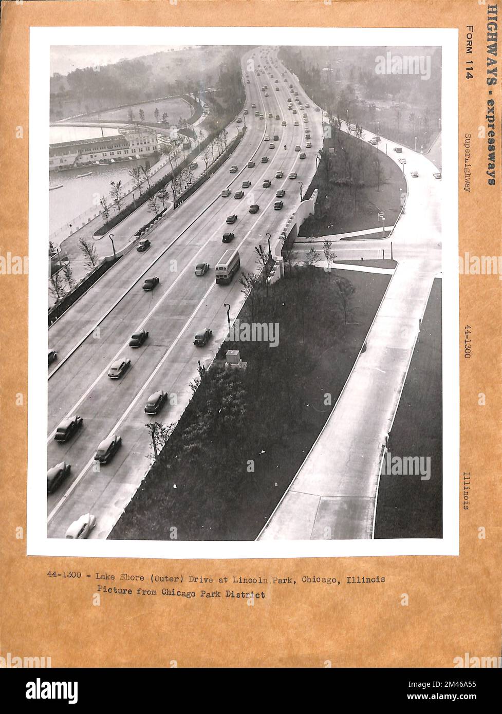 Lake Shore (Outer) Drive at Lincoln Park, Chicago, Illinois. Original ...